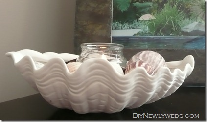 DIY Newlyweds: DIY Home Decorating Ideas & Projects: Shell Candle Holder